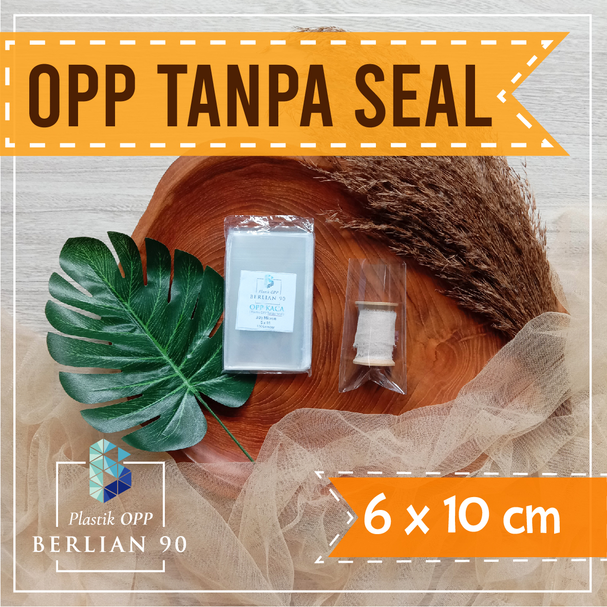 Plastik Opp Tanpa Seal 6x10 Cm / Plastik Opp Kaca - Plastik OPP Berlian 90